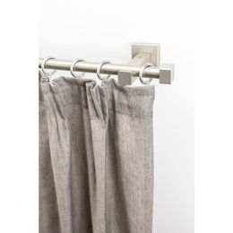 Garesa Gardinenstange &raquo;CUBUS&laquo; &Oslash; 20 mm 1 l&auml;ufig-l&auml;ufig Wunschma&szlig;l&auml;nge Vorhanggarnitur, verl&auml;ngerbar, Endkappe, mit Ringe grau Holzwerkstoff, Metall B/L