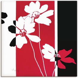 Artland Leinwandbild &raquo;Blumen Zusammensetzung II&laquo; Blumen 1 Stk. tlg. auf Holzrahmen gespannt rot Leinwand B/H/T: 50cm x 50cm, Leinwandbild Blumen quadratisch, 