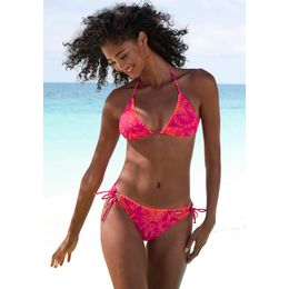 Venice Beach Damen Triangel-Bikini "Kensi", bunt, Gr. 34, bedruckt, kontrastfarbene Details, Xtra Life LYCRA, Bikini-Sets, mit kontrastfarbener