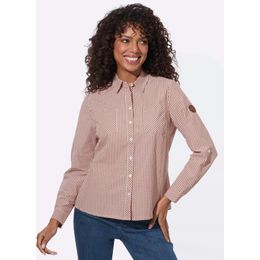Casual Looks Damen Karobluse, braun, Gr. 48, gemustert, kariert, mehrfarbig, 50% Baumwolle, 50% Polyester, Blusen