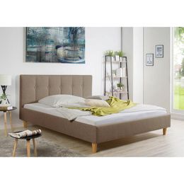 Maintal Polsterbett &raquo;Leesburg&laquo; Bettseiten zerlegt, ohne Bettkasten braun Liegefl&auml;che L&auml;nge B: 200cm x 200cm, Struktur (100% Polyester) Einlegerahmen/ohne 