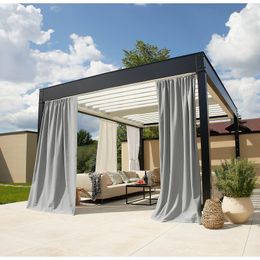 Neutex for you! Vorhang nach Ma&szlig; &raquo;Outdoorvorhang SOLERO&laquo; Stangendurchzug 1 Stk. tlg. Uni Outdoorvorhang mit leichter Struktur grau Jacquard, 