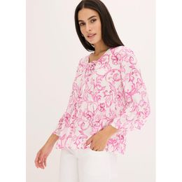 bonprix Damen bonprix Tunika figurumspielende Passform, mit 3/4-&Auml;rmeln, mit Bindedetails pink 48