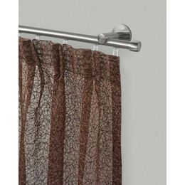 Garesa Gardinenstange &raquo;KAPPE&laquo; &Oslash; 16 mm 1 l&auml;ufig-l&auml;ufig Wunschma&szlig;l&auml;nge Vorhanggarnitur, einfache Montage, verl&auml;ngerbar, edelstahl optik silber Eisen B/L