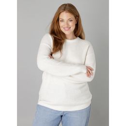 Base Level Curvy Damen Strickpullover &raquo;Yanara&laquo; mit Wolle und Elasthan beige 54/56