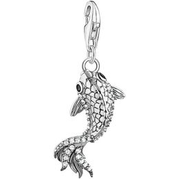 Thomas Sabo Damen Thomas Sabo Charm-Einh&auml;nger &raquo;Koi mit Zirkoniasteinen&laquo; mit Zirkonia (synth.) schwarz-wei&szlig; Einheitsgr&ouml;&szlig;e