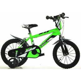 DINO BIKES Kinderfahrrad &raquo;16" R 88 Kinderfahrrad Jungen stabiler Rahmen St&uuml;tzr&auml;der 4-7 Jahre&laquo; 1 Gang mit St&uuml;tzr&auml;dern und Frontschild gr&uuml;n 30cm, 16 Zoll (40,64cm)