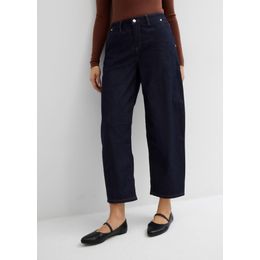bonprix Damen Stretch-Jeans, blau, Gr. 52, Obermaterial: 98% Baumwolle, 2% Elasthan, Jeans, mit Stretch-Anteil, lockere Passform, verk&uuml;rzte Balloon