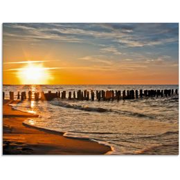 Artland Glasbild &raquo;Sch&ouml;ner Sonnenuntergang am Strand&laquo; Strand 1 Stk. tlg. in verschiedenen Gr&ouml;&szlig;en orange B/H/T: 60cm x 45cm, Glasbild Strand, 1 Stk.