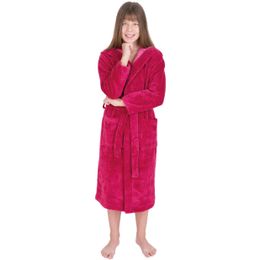 WEWO-Fashion Kinderbademantel WEWO FASHION, L:100cm, pink, Baumwoll-Mix, Hausm&auml;ntel, "8514", mit kuscheliger Kapuze