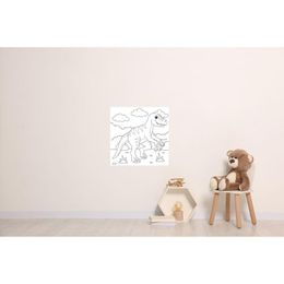 queence Wandsticker &raquo;Dino&laquo; DIY-Wandsticker zum Bemalen wei&szlig; Vinyl B/H/T: 45cm x 45cm