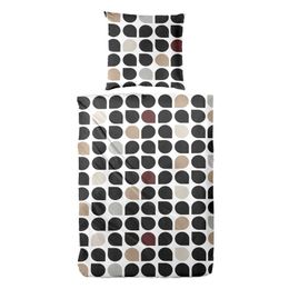 Primera Bettw&auml;sche &raquo;Mako-Satin -Bettw&auml;sche Drops&laquo; 2 Stk. mit eleganten Tropfen Mako-Satin, Obermaterial: 100% Baumwolle B/L: 135cm x 200cm, 1 Stk., 1 Stk., 