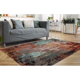 Padiro Teppich &raquo;Primavera 425&laquo; rechteckig 5 mm H&ouml;he Flachgewebe bunt Baumwolle, Chenille, Polyester B : 80cm 1 Stk., 5mm, L: 150cm