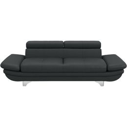 COTTA 3-Sitzer &raquo;Enterprise&laquo; Big-Sofa, mit Armteilverstellung & Kopfteilverstellung grau Softlux -Kunstleder;Luxus-Kunstleder B/H/T: 233cm x 75cm x 