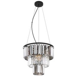 Globo LIGHTING Pendelleuchte &raquo;NAXIS&laquo; E27 1 Stk. Kristalllampe, Glaskristalle, Design Leuchte, H&auml;ngelampe schwarz 1 Stk.