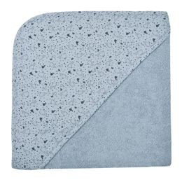 W&ouml;rner Kapuzenhandtuch &raquo;Wal stahlblau Kapuzenbadetuch 100/100&laquo; obere Lage der Kapuze aus bedrucktem Single-Jersey blau Frottee, Frottier B/L: 100cmx100cm, 1 
