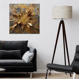 queence Acrylglasbild &raquo;Goldene Kunst&laquo; Abstrakt Abstrakte Formen Gem&auml;lde Kunst 1 Stk. tlg. HD Premium Kunstdruck in Galeriequalit&auml;t Acrylglas B/H/T: 