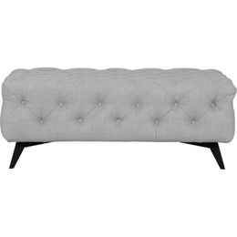 Home Affaire Polsterhocker &raquo;Glynis&laquo; aufw&auml;ndige Knopfheftung, moderne Chesterfield Optik, Fu&szlig;farbe w&auml;hlbar grau Struktur (100% Polyester);Samtoptik (