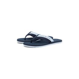 Tommy Hilfiger Herren Zehentrenner &raquo;HILFIGER WEBBING BEACH SANDAL&laquo; Sommerschuh, Pool Slides, Flat im Kontrastlook 41