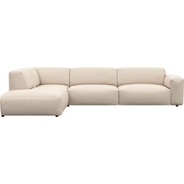 FLEXLUX Ecksofa &raquo;Lucera, super bequem durch hochwertigen Sitzaufbau mit Kaltschaum&laquo; modern & anschmiegsam, L-Form, Designsofa wei&szlig; 100% Echteder B/H/T