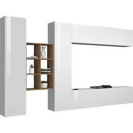 Home Affaire Wohnwand &raquo;Maruska&laquo; 1 Stk. tlg. wei&szlig; Holzwerkstoff B/H/T: 320cmcm x 180cmcm x 30cmcm