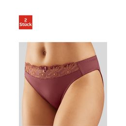 Damen Slip, NUANCE BY LASCANA, Gr. 44, orange, Obermaterial: 92% Polyester, 8% Elasthan, Unterhosen, mit sch&ouml;ner Stickereispitze, als Dessous-Set