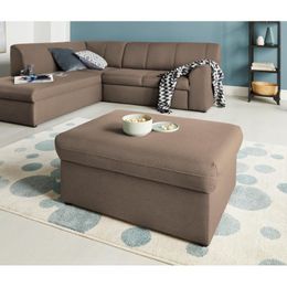 DOMO collection Hocker &raquo;Topper&laquo; mit Wellenunterfederung, auf Kunststoffgleitern braun B/H/T: 93cm x 40cm x 69cm, Struktur fein