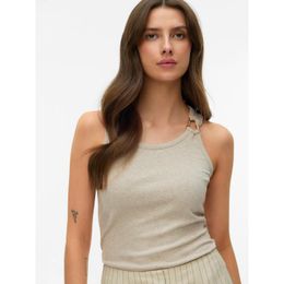 V&eacute;ro Moda Vero Moda Damen Tanktop &raquo;VMKIKI S/L O-NECK TOP JRS BTQ&laquo; Viskosemischung, regular fit beige S