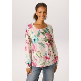Aniston Casual Damen Aniston CASUAL Schlupfbluse mit farbenfrohem Blumendruck - jedes Teil ein Unikat bunt 46