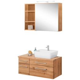 Welltime Badm&ouml;bel-Set &raquo;B/H/T: 311 x 81 x 173&laquo; 3 Stk. tlg. braun Becken rechts
