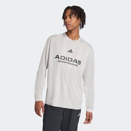 Herren Langarmshirt "LANG&Auml;RMELIGES JERSEY AUS JACQUARD", wei&szlig;, Gr. M, adidas Sportswear, Obermaterial: 100% Polyester, Shirts