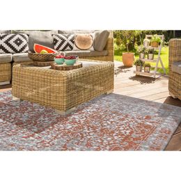 Kayoom Teppich &raquo;Sunny 310&laquo; rechteckig 8 mm H&ouml;he Besonders pflegeleicht. Im Innen- und Au&szlig;enbereich verwendbar. beige Polyester B : 80cm 1 Stk., 8mm, L: 150cm