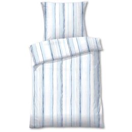 Dyckhoff Bettw&auml;sche &raquo;Lola&laquo; 2 Stk. aus Weichfrottier blau Frottee, Obermaterial: 75% Baumwolle, 25% Polyester B/L: 135cm x 200cm, 1 Stk., 1 Stk., Frottee, B/L: 