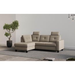 OTTO home Ecksofa &raquo;Varese&laquo; wahlweise mit Schlaffunktion und Bettkasten grau 95%Polyester 5%Polyamid B/H/T: 226cm x 91cm x 170cm, Flachgewebe LINO, 