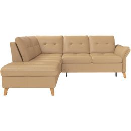 Sit & More sit&more Ecksofa &raquo;G&ouml;teborg&laquo; inkl. Sitztiefenverstellung, wahlweise mit Bettfunktion & Bettkasten braun B/H/T: 250cm x 90cm x 226cm, NaturLEDER Stoff, 