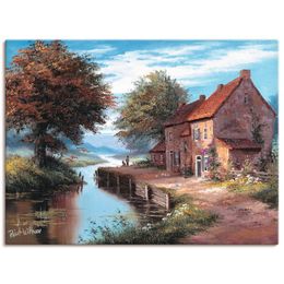 Artland Wandbild &raquo;Fr&uuml;her Morgen&laquo; Gew&auml;sser 1 Stk. tlg. als Leinwandbild, Poster in verschied. Gr&ouml;&szlig;en blau Leinwand B/H/T: 40cm x 30cm, Leinwandbild Gew&auml;sser 