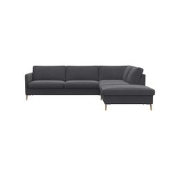 FLEXLUX Ecksofa &raquo;Fiore, super Sitzkomfort durch Kaltschaum im Sitz, L-Form&laquo; schmale Armlehnen, F&uuml;&szlig;e Alu+ Eiche grau 100% Polyester B/H/T: 266cm x 85cm