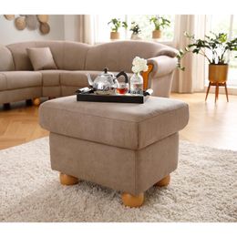 Home Affaire Hocker &raquo;Milano Vintage&laquo; beige 100% Polyester B/H/T: 62cm x 45cm x 50cm, Luxus-Microfaser in Lederoptik, Hocker