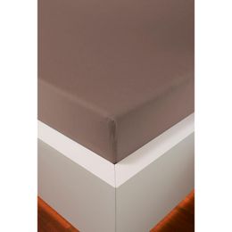 bellana Spannbettlaken &raquo;bellana Melone, 100% Baumwolle, Jersey, b&uuml;gelfrei&laquo; reine Baumwolle, Spannbetttuch f&uuml;r Matratzen bis 25cm H&ouml;he braun Mako-