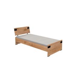 wimex Bett &raquo;Liverpool, 3 Breiten zur Auswahl, Made in Germany&laquo; mit rustikalen Metallbeschl&auml;gen im coolen Loft Style grau Liegefl&auml;che L&auml;nge B: 200cm x 90cm, 