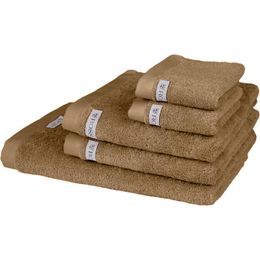 Ross Handtuch Set &raquo;Sinfonie&laquo; Set 5 Stk. Frottier beinhaltet Handt&uuml;cher, Badetuch und G&auml;stet&uuml;cher braun Frottier, Obermaterial: 100% Baumwolle 5 Stk., 