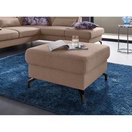 Sit & More sit&more Hocker &raquo;Percy&laquo; Fu&szlig;h&ouml;he 12 cm, wahlweise mit unterschiedlichen Fu&szlig;farben beige B/H/T: 72cm x 43cm x 72cm, Feinstruktur,mit schwarzem Nickelfu&szlig;