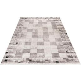 Obsession Teppich &raquo;My Eden of 204&laquo; rechteckig 10 mm H&ouml;he Beton Optik, mit Bord&uuml;re, besonders hohe Knotendichte, aus 85% Viskose grau Polyacryl, Viskose B : 