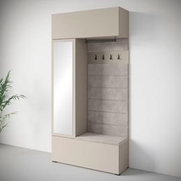 Home Affaire Garderoben-Set &raquo;TEJO&laquo; Komplett-Set, mit Spiegel und gepolsterte Sitzbank, 1 Stk. tlg. Holzwerkstoff B/H/T: 115cmcm x 231,9cmcm x 37,5cmcm