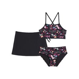 bonprix M&auml;dchen bonprix Bustier-Bikini Set, 3 Stk. mit dazugeh&ouml;rigem Minirock bunt 164/170, N-Gr