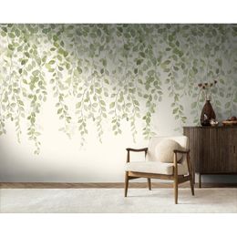 Livingwalls living walls Fototapete &raquo;The Wall 4 Botanic &ndash; Filigrane Bl&auml;tterranken Vlies-Fototapete&laquo; Motiv matt naturalistisch leicht strukturiert Filigrane 