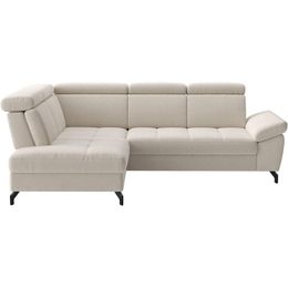 Sit & More sit&more Ecksofa &raquo;Vanity; L-Form, B. 254 cm&laquo; Inkl.Sitz-,Kopf-und Armteilverstellung 100% Polyester B/H/T: 254cm x 84cm x 197cm, Chenille, Ottomane 