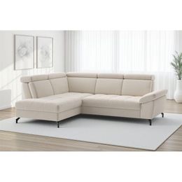 Sit & More sit&more Ecksofa &raquo;Vanity; L-Form, B. 254 cm&laquo; Inkl.Sitz-,Kopf-und Armteilverstellung 100% Polyester B/H/T: 254cm x 84cm x 197cm, Chenille, Ottomane 