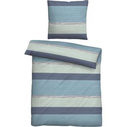 Bettw&auml;sche &raquo;260995&laquo; 2 Seersucker, b&uuml;gelfrei, pflegeleicht, Rei&szlig;verschluss, ganzj&auml;hrig Microfaser, Obermaterial: 100% Polyester B/L: 135cm x 200cm, 1 