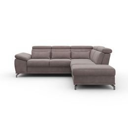 Sit & More sit&more Ecksofa &raquo;Cabrio L-Form, B: 274 cm, mit Sitztiefen-, Arm- & Kopfteilverstellung&laquo; 3 Nierenkissen, Federkern, optional Schlaffunktion und 
